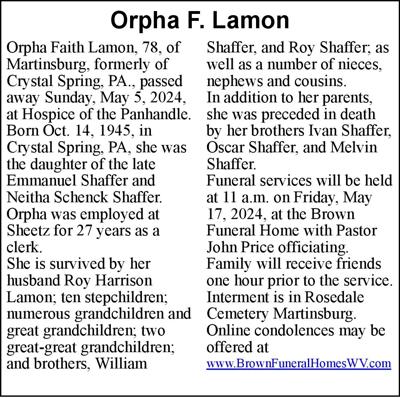 Orpha F. Lamon | Obituaries | journal-news.net