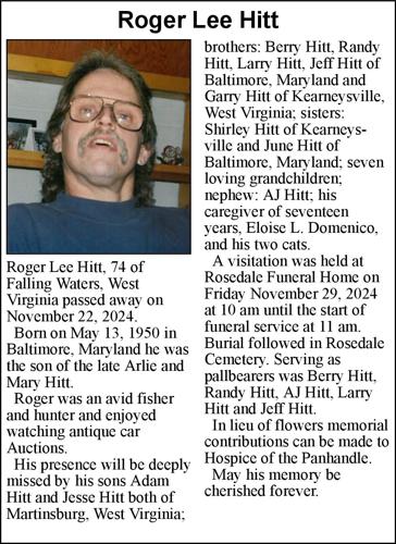 Roger Lee Hitt | Obituaries | journal-news.net