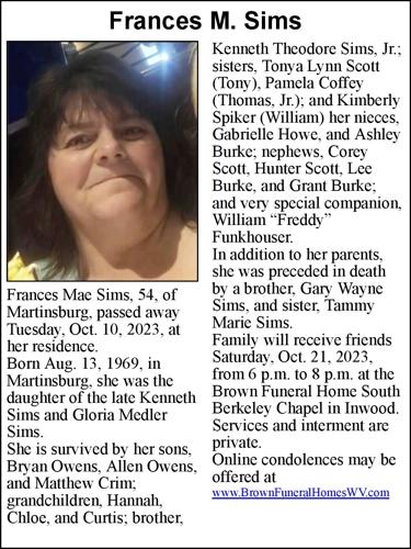 Frances M. Sims | Obituaries | journal-news.net