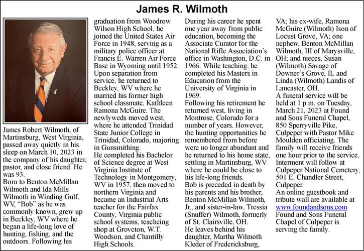 James R. Wilmoth | Obituaries | journal-news.net