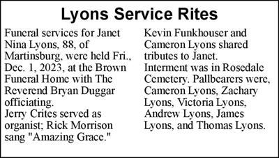 Lyons Service Rites | Obituaries | journal-news.net
