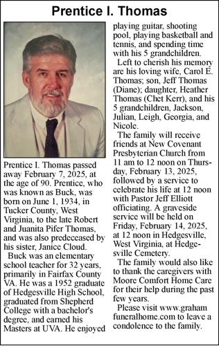 Prentice I. Thomas | Obituaries | journal-news.net