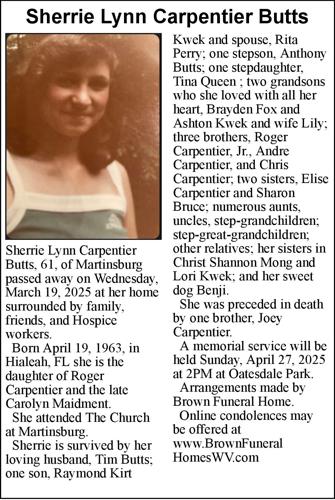 Sherrie Lynn Carpentier Butts | Obituaries | journal-news.net