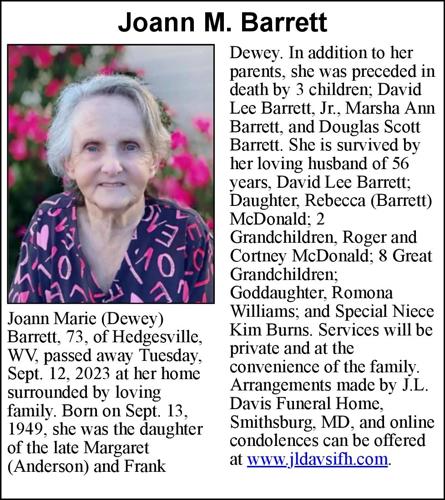 Joann M. Barrett | Obituaries | journal-news.net