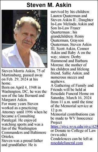 Steven M. Askin | Obituaries | journal-news.net