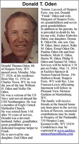 Donald T. Oden | Obituaries | journal-news.net