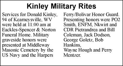 Kinley Military Rites | Obituaries | journal-news.net