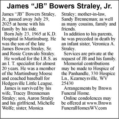 James “JB” Bowers Straley, Jr. | Obituaries | journal-news.net