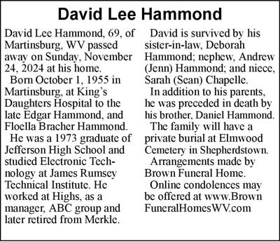 David Lee Hammond | Obituaries | journal-news.net