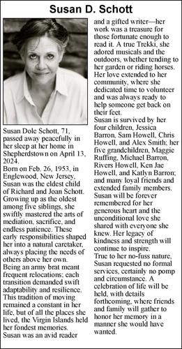 Susan D. Schott | Obituaries | journal-news.net