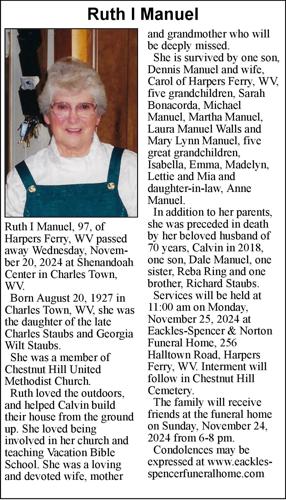 Ruth I Manuel | Obituaries | journal-news.net