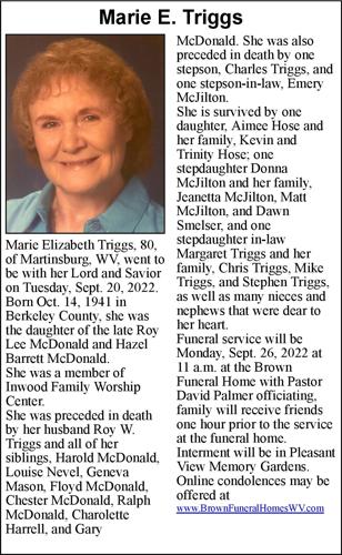 Marie E. Triggs | Obituaries | journal-news.net