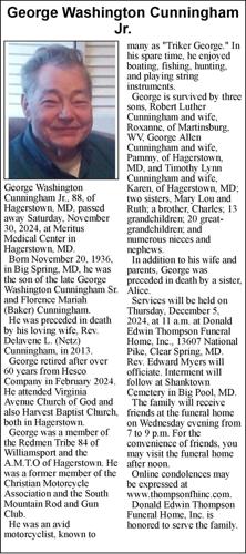 George Washington Cunningham Jr. | Obituaries | journal-news.net