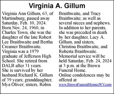 Virginia A. Gillum | Obituaries | journal-news.net