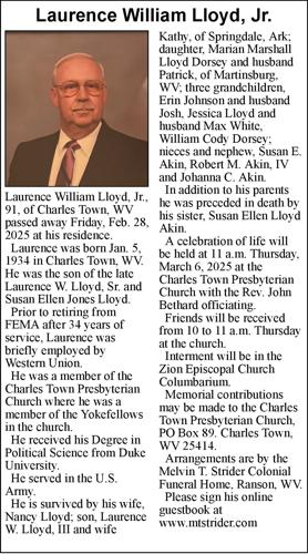 Laurence William Lloyd, Jr. | Obituaries | journal-news.net