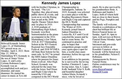 Kennedy James Lopez | Obituaries | journal-news.net