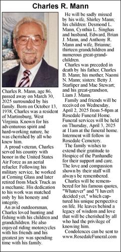 Charles R. Mann | Obituaries | journal-news.net