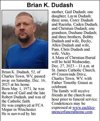 Brian K. Dudash | Obituaries | journal-news.net