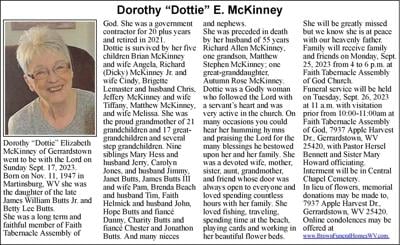 Dorothy “Dottie” E. McKinney | Obituaries | journal-news.net