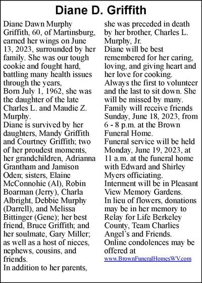Diane D. Griffith | Obituaries | journal-news.net