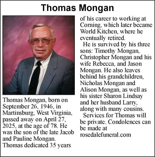 Thomas Mongan | Obituaries | journal-news.net