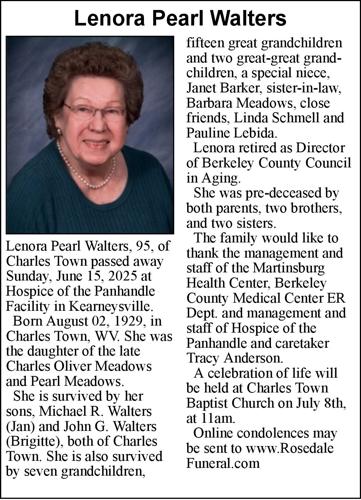 Lenora Pearl Walters | Obituaries | journal-news.net