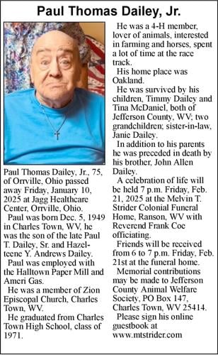 Paul Thomas Dailey, Jr. | Obituaries | journal-news.net