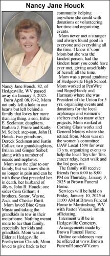 Nancy Jane Houck | Obituaries | journal-news.net
