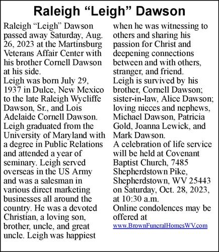 Raleigh “Leigh” Dawson | Obituaries | journal-news.net