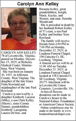 Carolyn Ann Kelley | Obituaries | journal-news.net