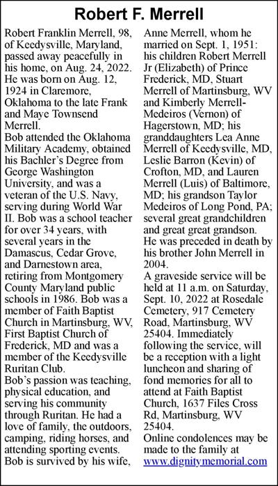 Robert F. Merrell | Obituaries | journal-news.net