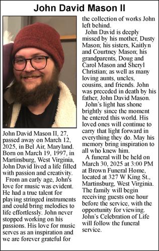 John David Mason II | Obituaries | journal-news.net
