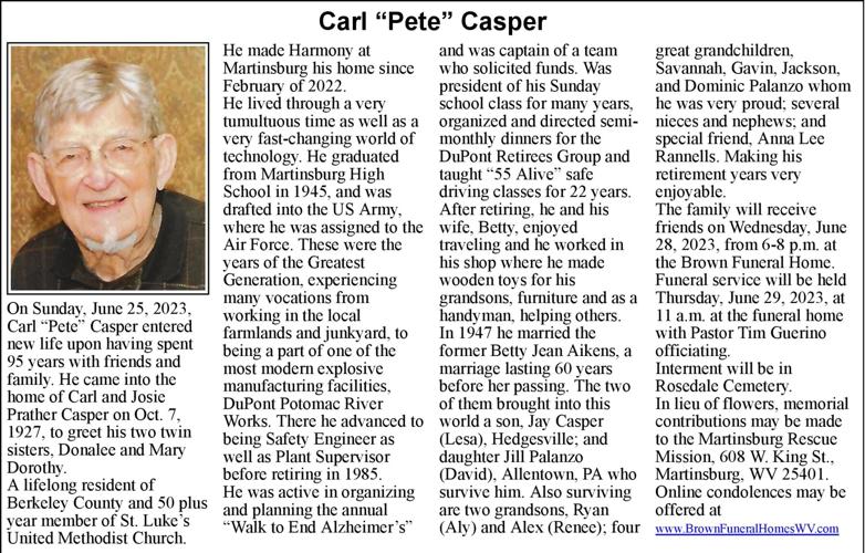 Carl “Pete” Casper | Obituaries | journal-news.net