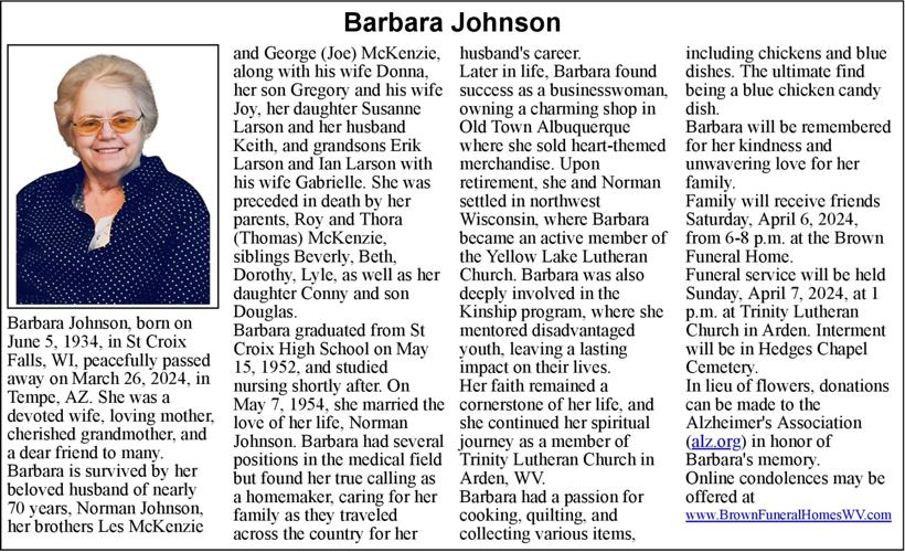 Barbara Johnson | Obituaries | journal-news.net