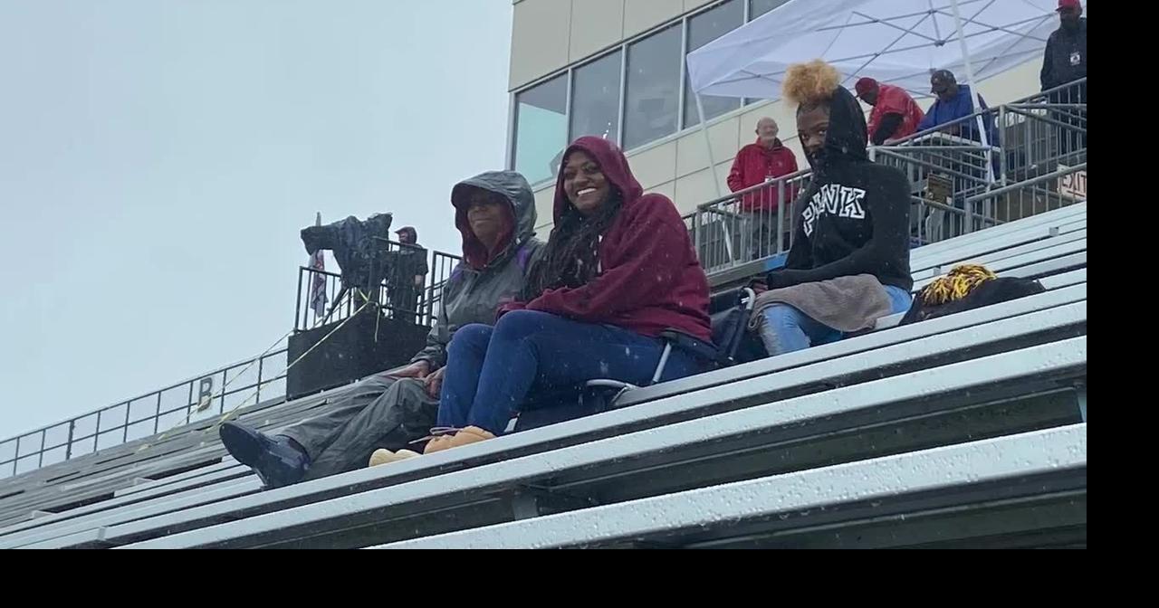 There were only a few fans in the stands for the start of WSSU-Shaw game