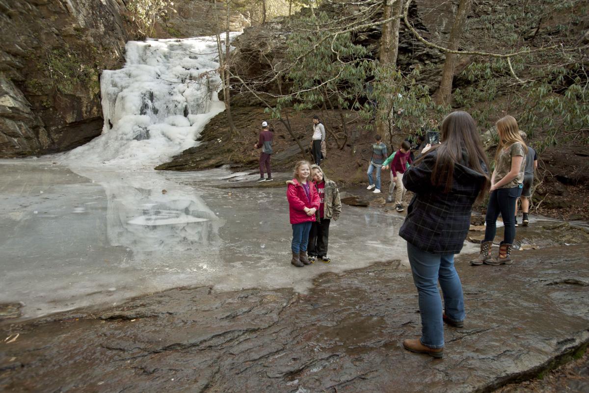 Frozen Hanging Rock waterfalls