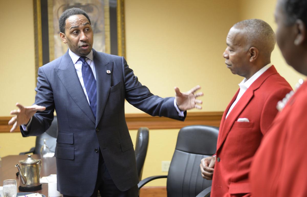 Espn Commentator Stephen A Smith Supports His Alma Mater Winston Salem