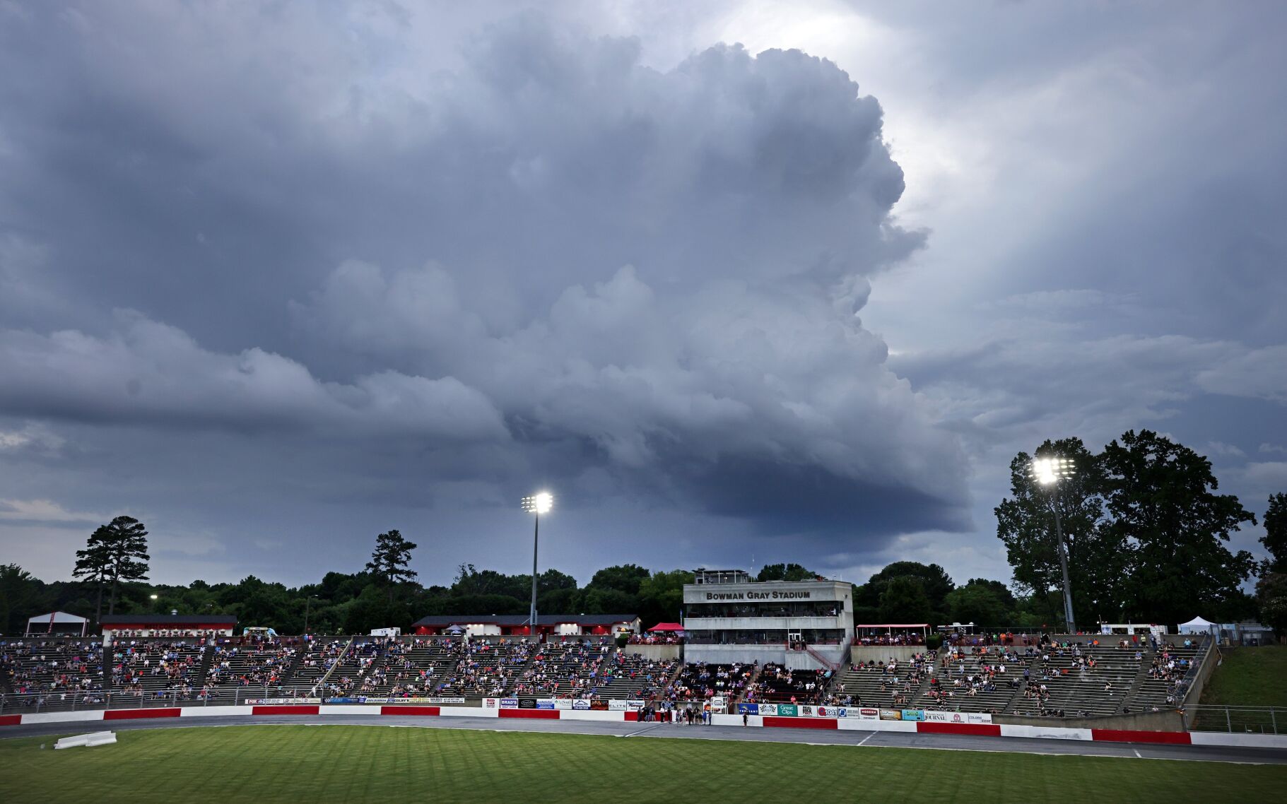 Majority of racing at Bowman Gray Stadium is rained out on Saturday night