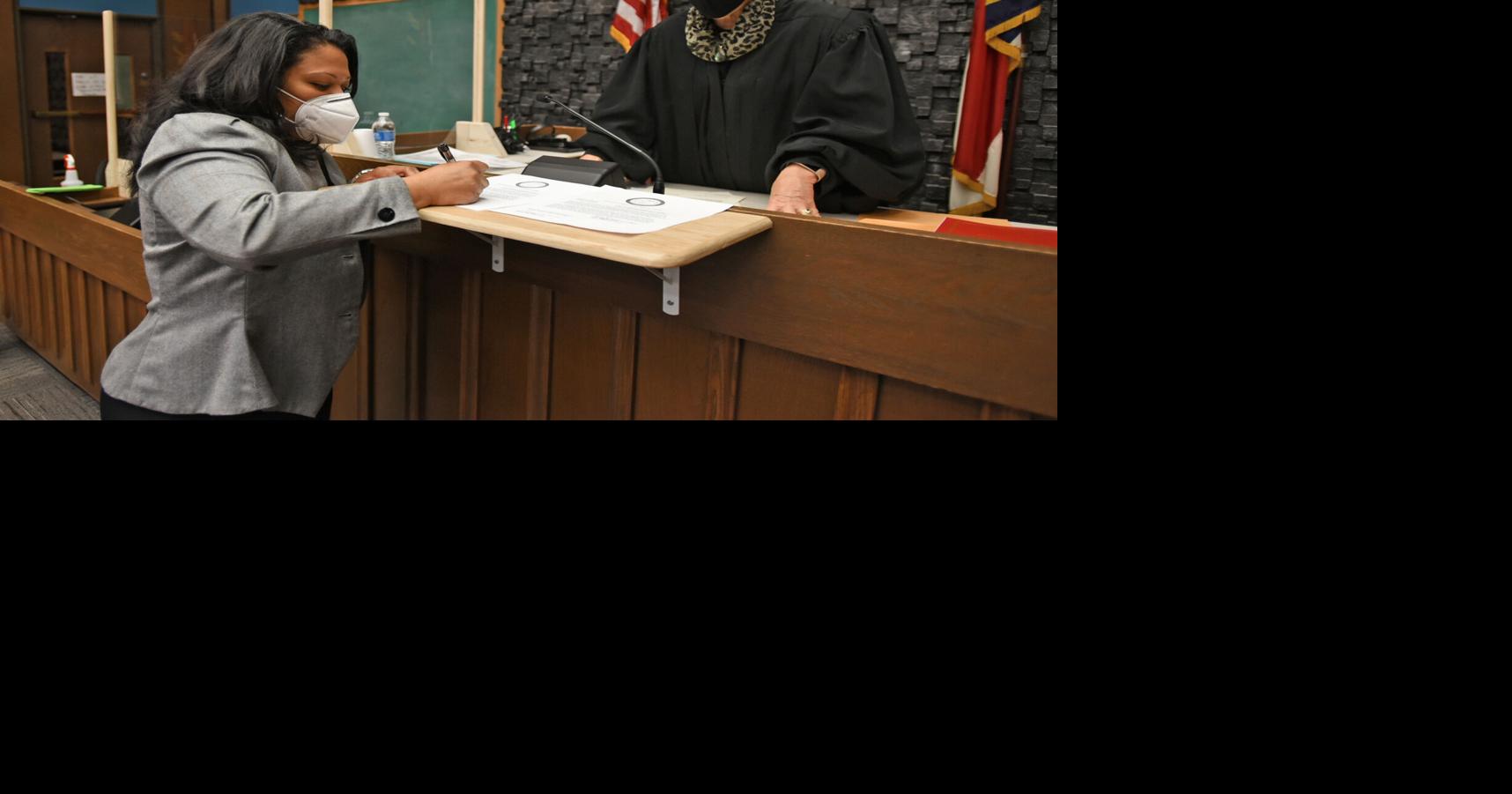 Denise Hines sworn in as Forsyth County Clerk of Court.