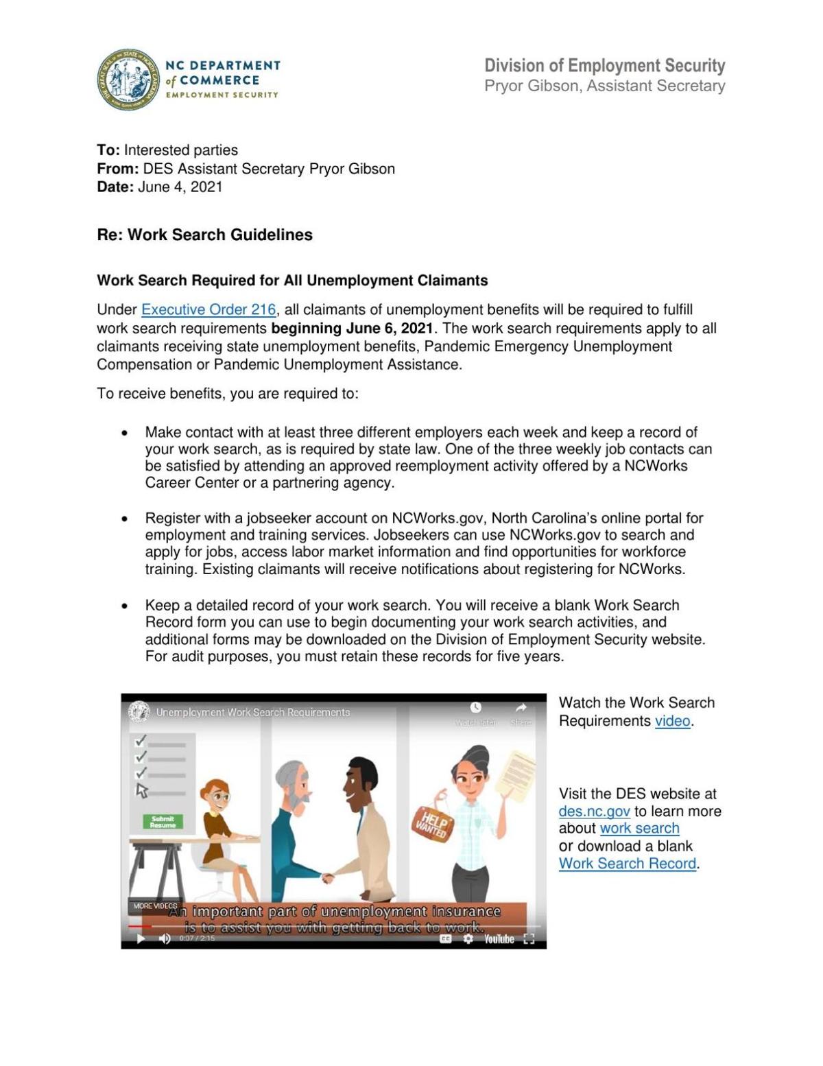 Work-search requirements restart Monday for all unemployed North ...