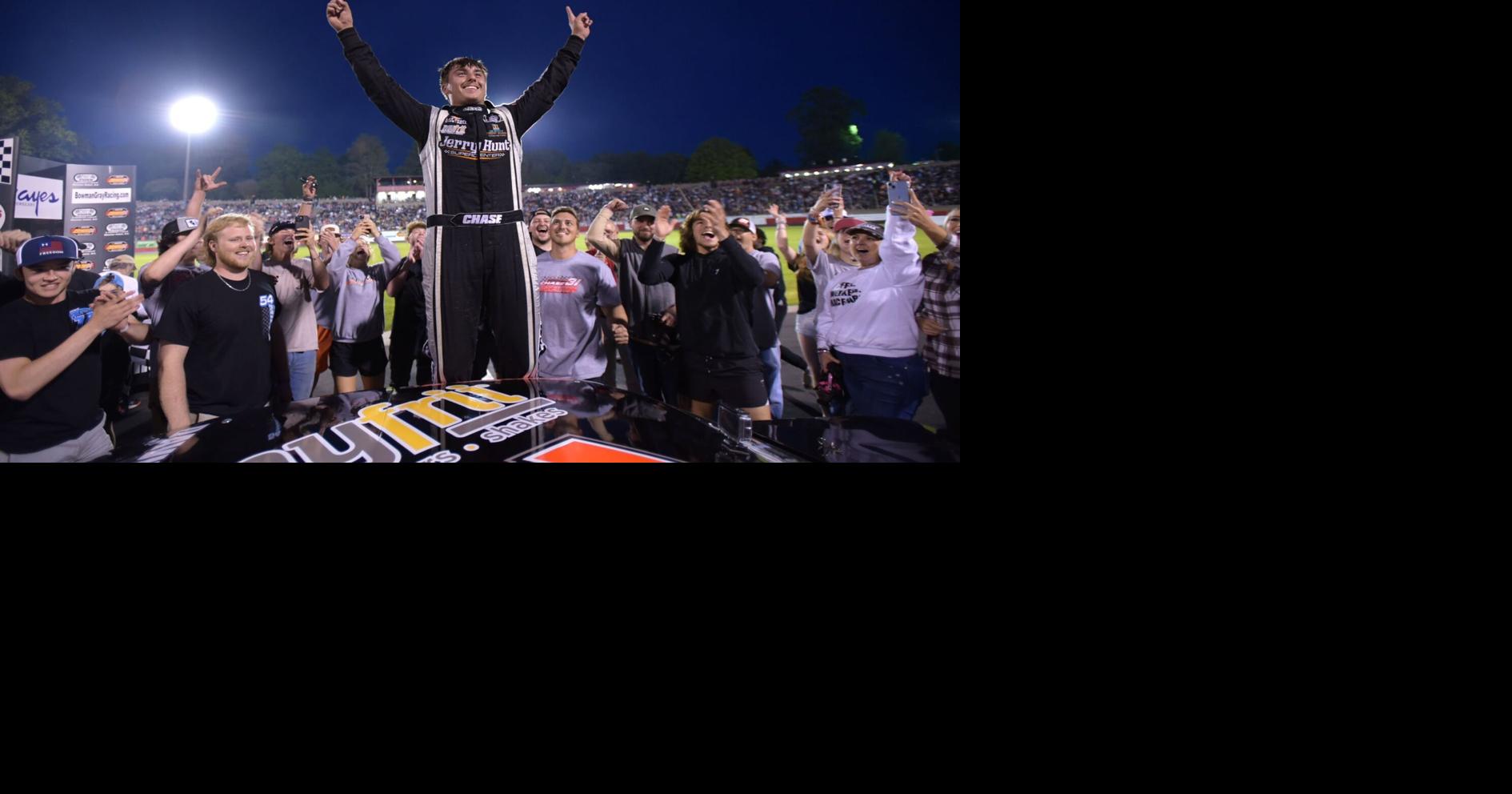 Chase Robertson, a senior in high school, wins opening race