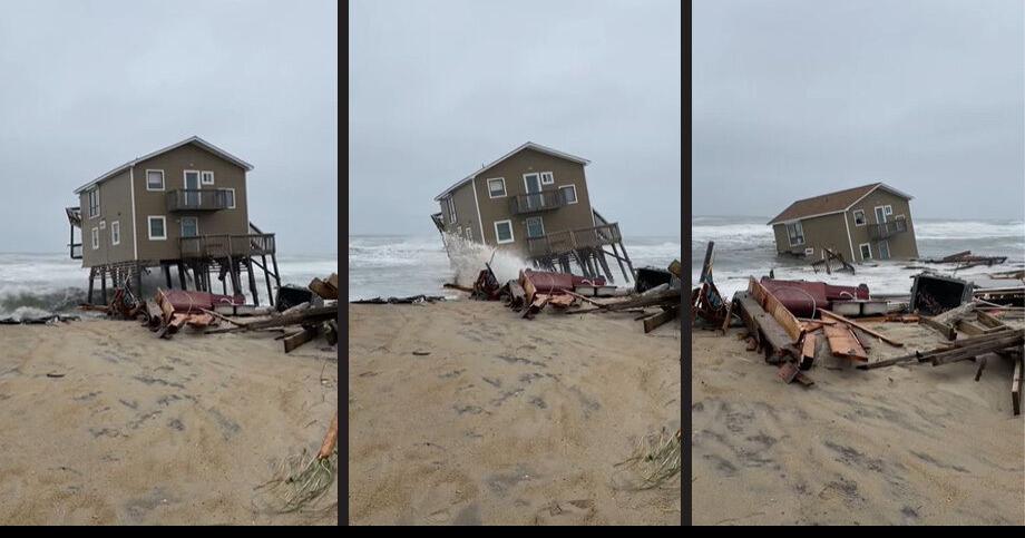 Outer Banks houses fall into the ocean