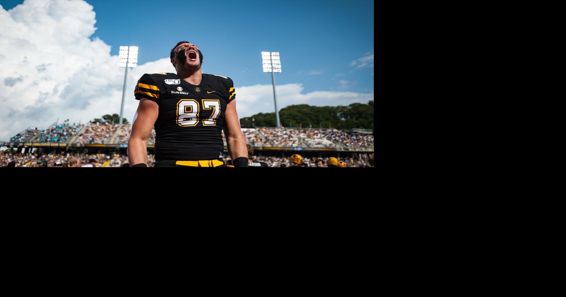 App State's Collin Reed enjoys the winning moment as the Mountaineers ...