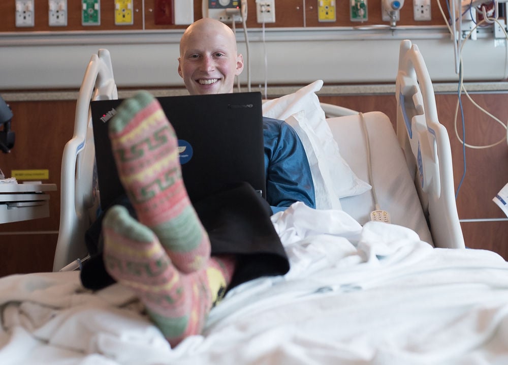 Jake Teitelbaum, a 23-year-old cancer survivor using socks to uplift others