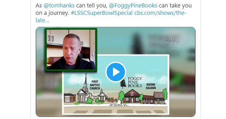 Boone bookstore gets Super Bowl 'ad' — and a shoutout from Tom Hanks