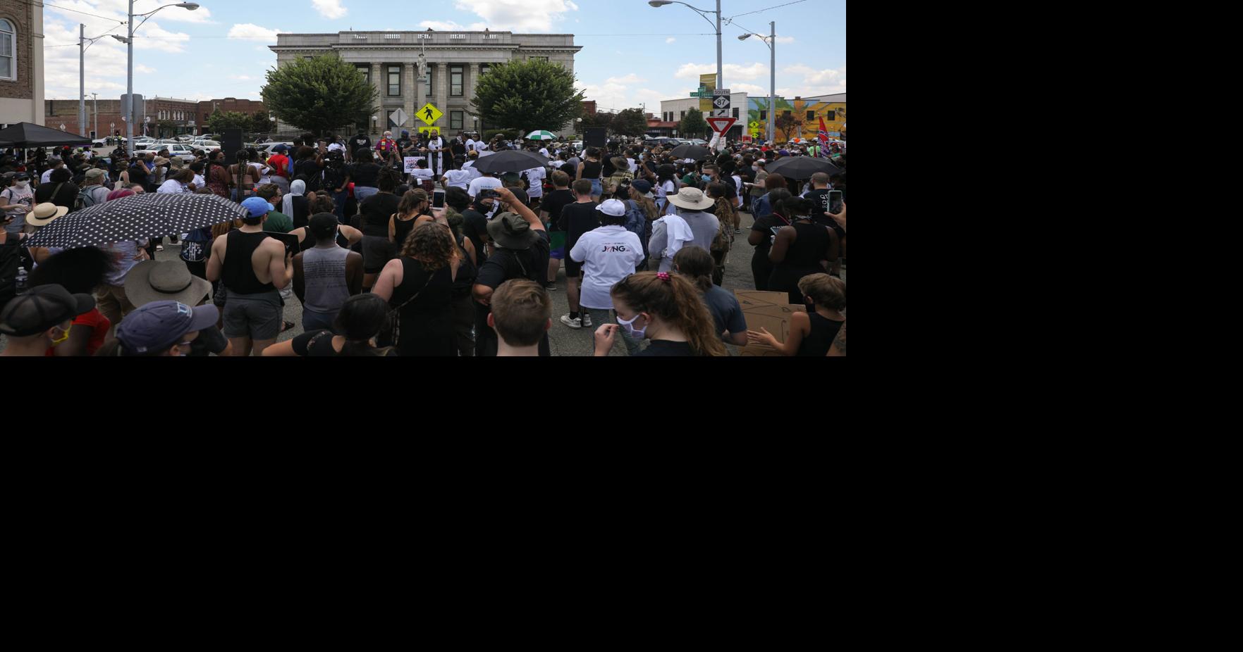 Hundreds demanding removal of Confederate statue in Graham met by ...