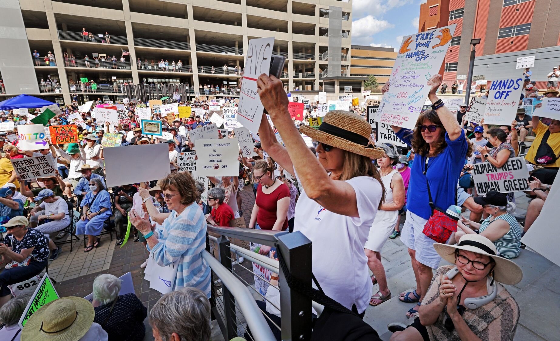 Hundreds protest Trump administration in Winston-Salem