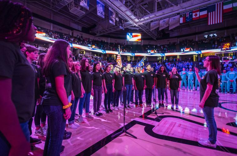 Star Spangled Banner moment: Meadowlark Middle band and chorus students ...
