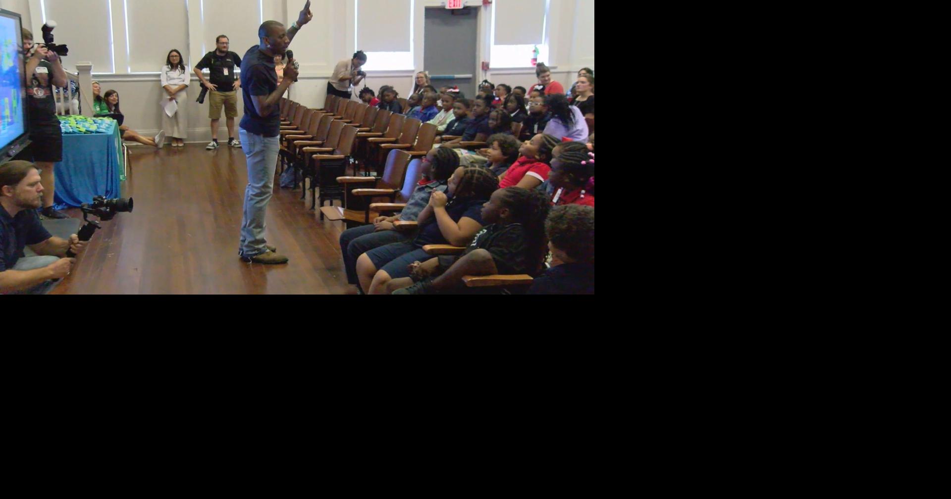 Super Bowl champion and author Malcolm Mitchell visits Baranco ...
