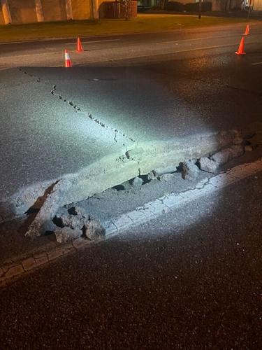 Pavement buckles due to extreme heat on Lafayette's Johnston Street ...